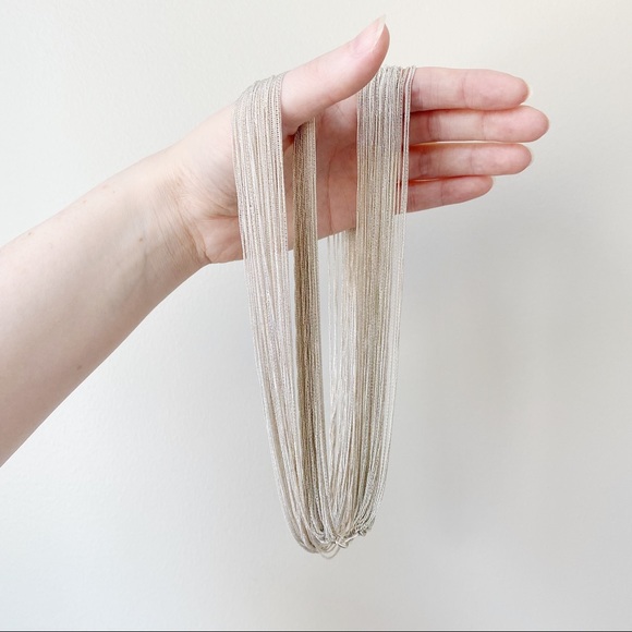 The Limited | Jewelry | The Limited Long Silver Layered Chain Necklace ...